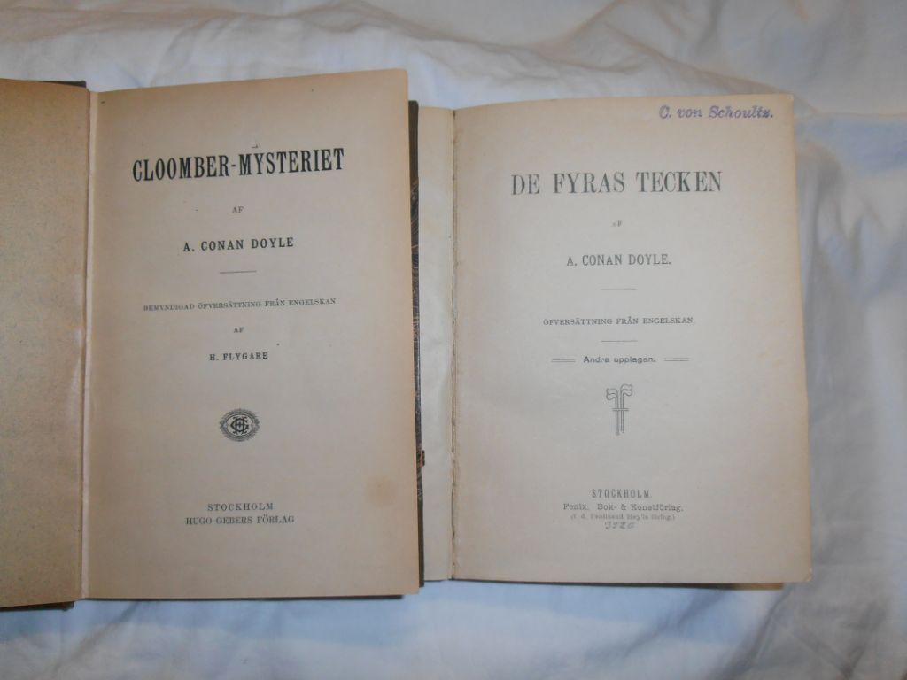 Sherlock Holmes e.a. -antiquarisch- in de Zweedse taal -doos 9 ...
