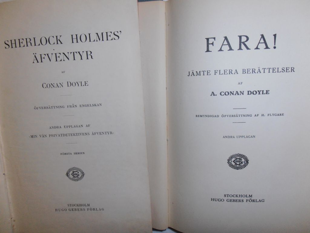 Sherlock Holmes e.a. -antiquarisch- in de Zweedse taal -doos 9 ...