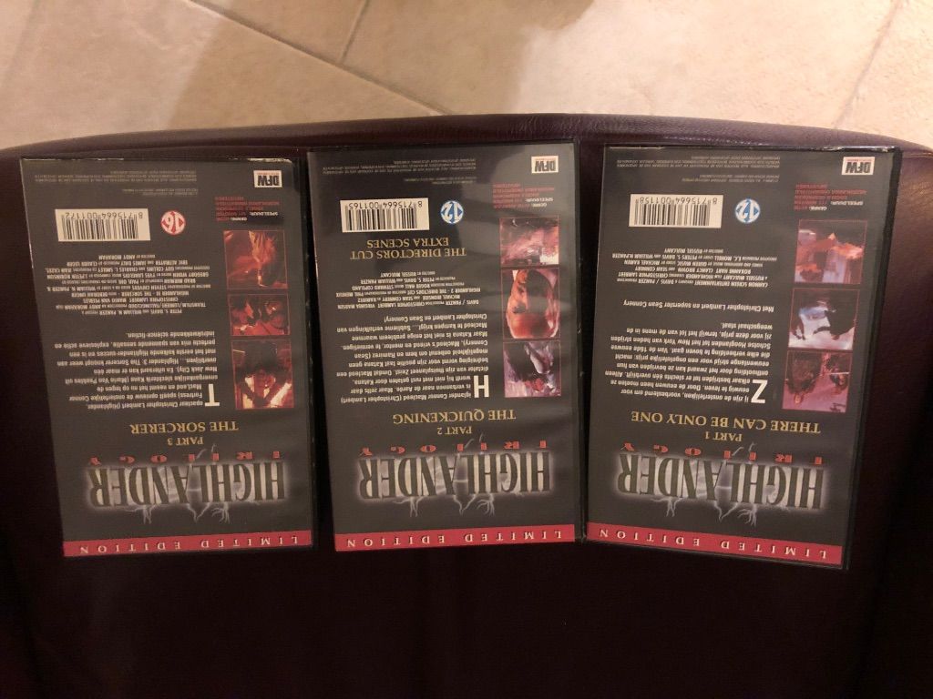 VHS Highlander deel 1 deel 2 deel 3 limited edition videobanden : VHS