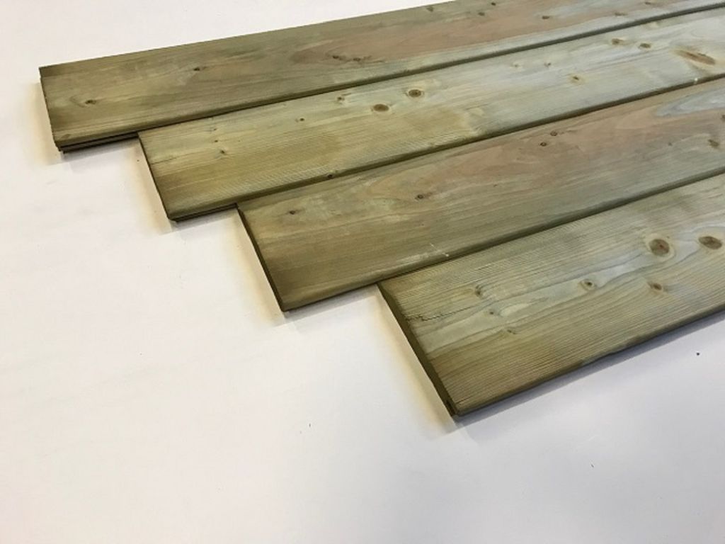 Geimpregneerde rabatdelen en tuinplanken groen : Hout en Planken