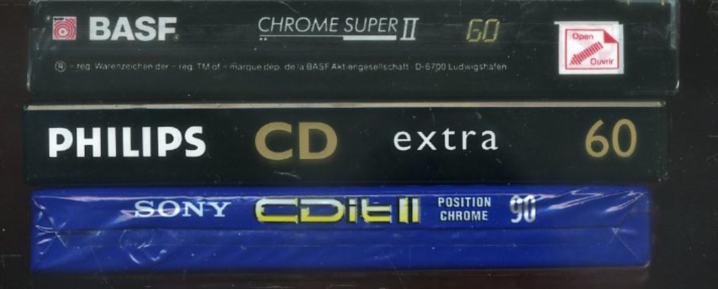 3 gesealde cassettes type II Basf Philips & Sony : Cassettebandjes