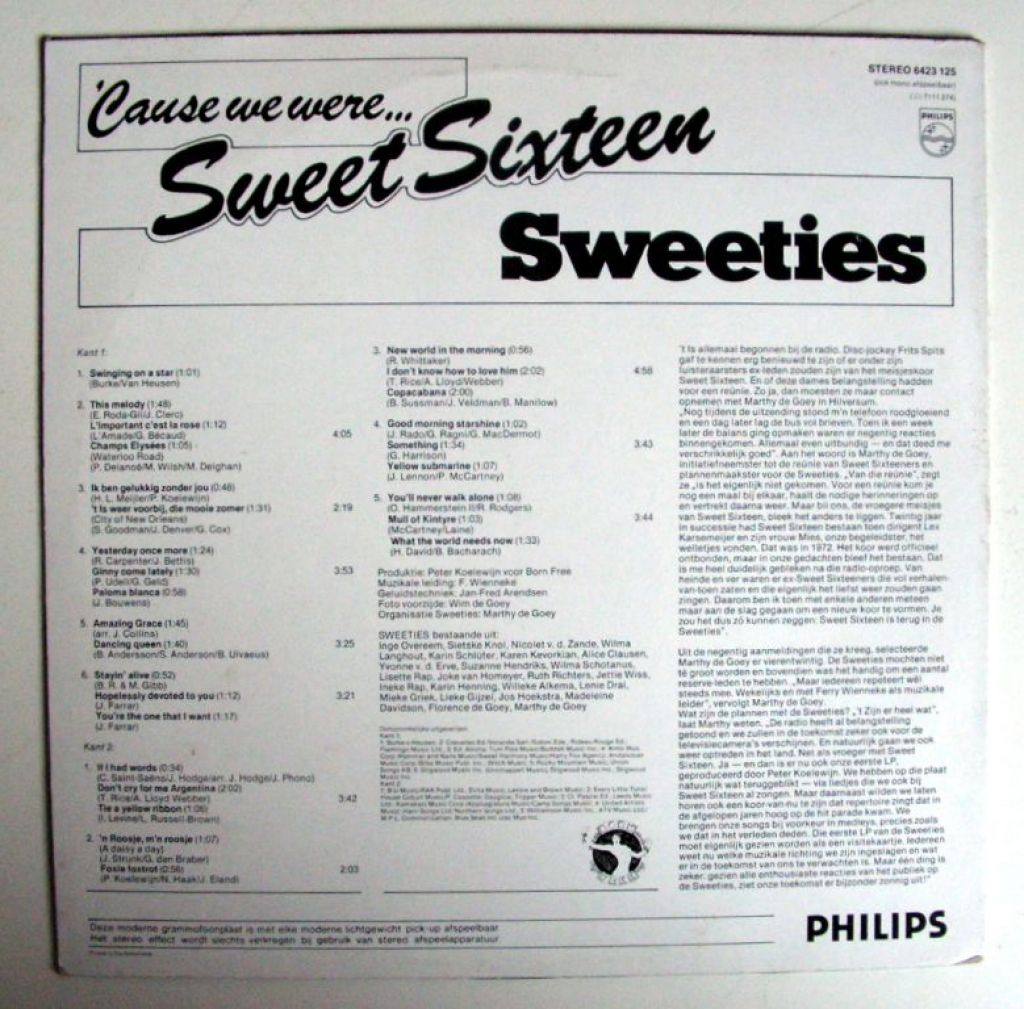 Sweeties ? 'Cause We Were... Sweet Sixteen 11 nrs LP 1979 ZGAN ...